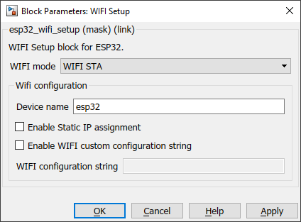 WIFI setup block